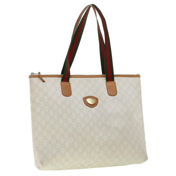 Gucci | Bags | Gucci Plus Web Sherry Line Gg Canvas Tote Bag Pvc ...